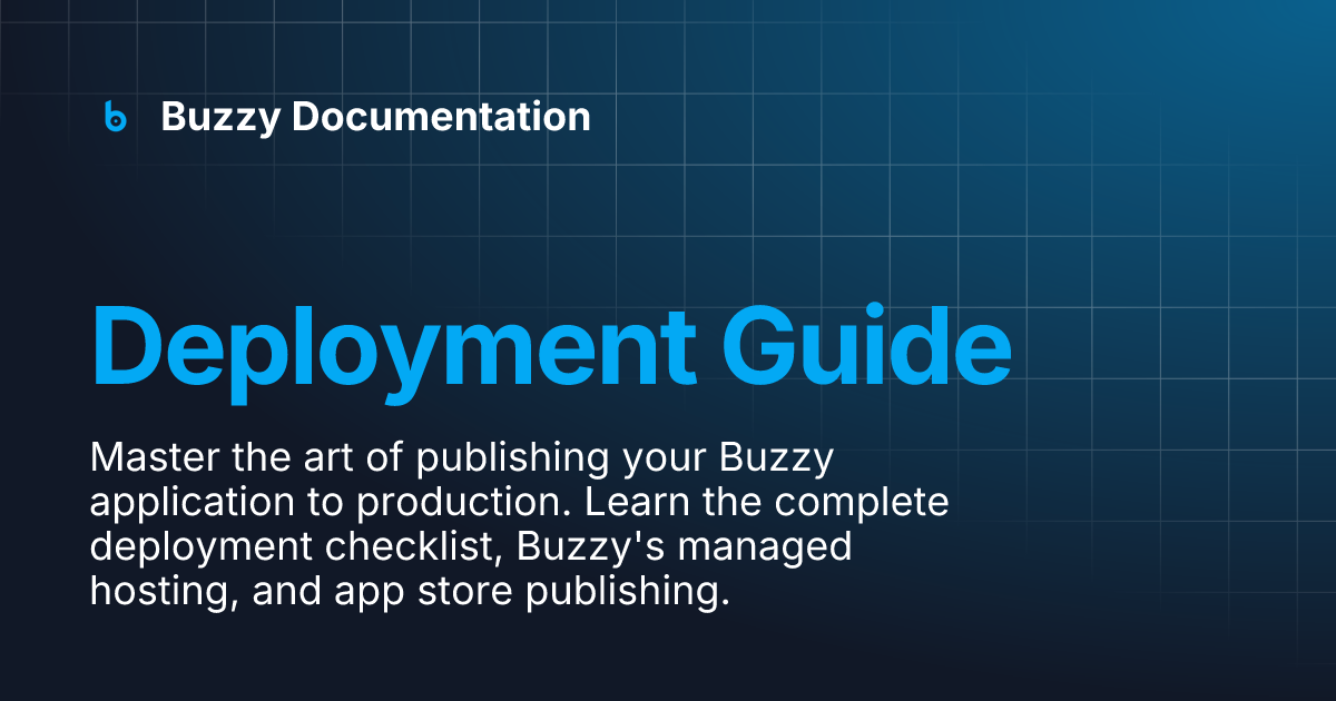 Deployment Guide | Buzzy Documentation