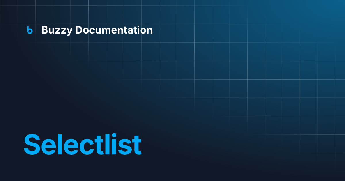 Selectlist | Buzzy Documentation